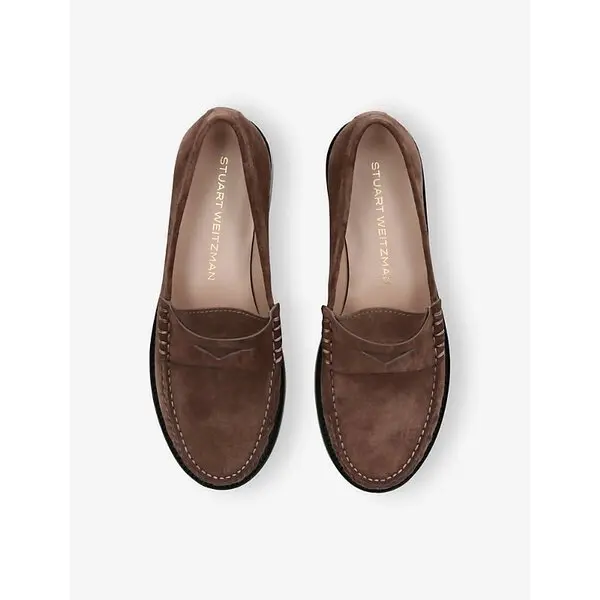 STUART WEITZMAN Lottie Suede Loafers - Brown