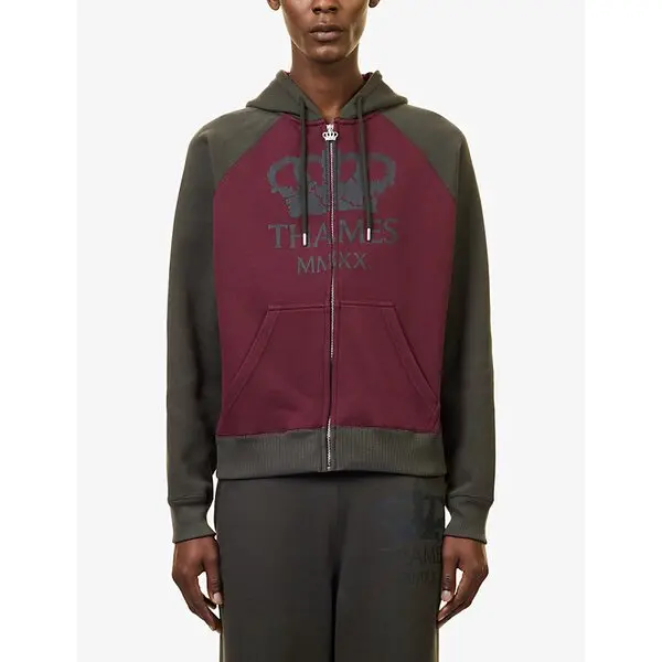 THAMES Stamp Brand-print Cotton-blend Hoody
