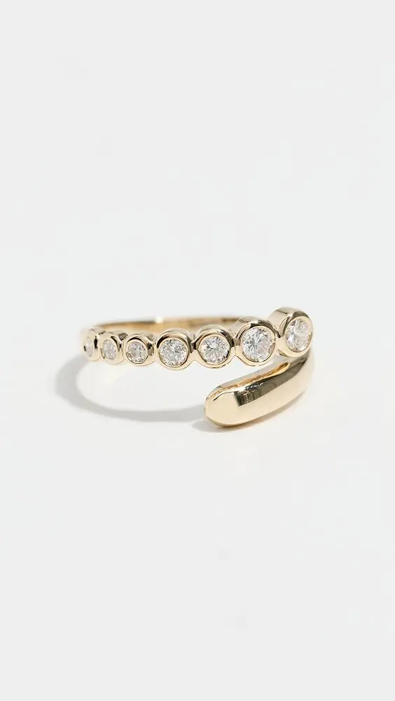 Zoe Chicco 14k Diamond Bypass Ring