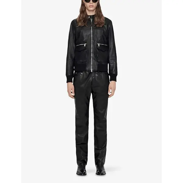 ALLSAINTS Hiro Zip-up Leather Bomber Jacket
