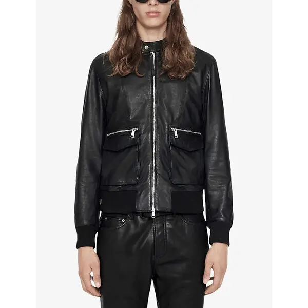 ALLSAINTS Hiro Zip-up Leather Bomber Jacket