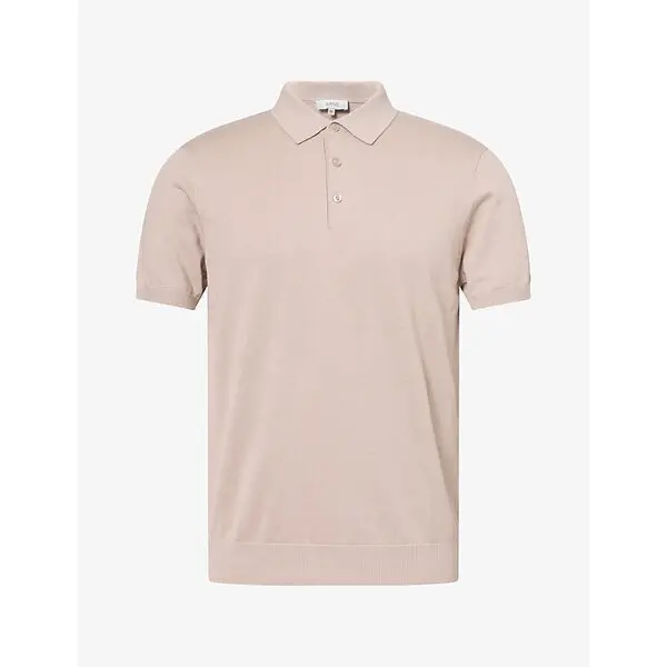 ARNE Ribbed-trim Cotton Polo Shirt - Stone