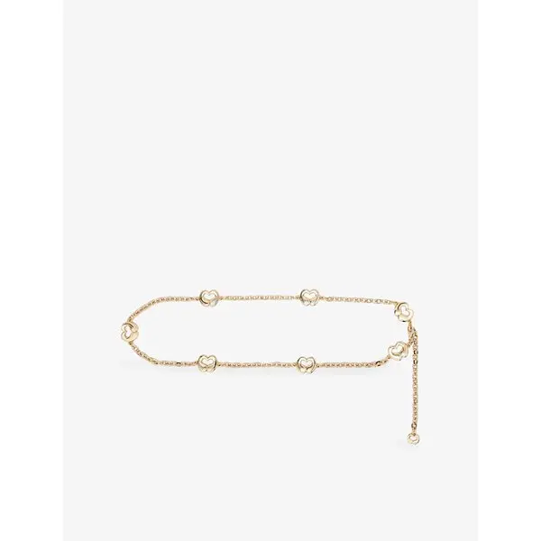 Maje Logo-detail Brass Chain Belt - Light Gold