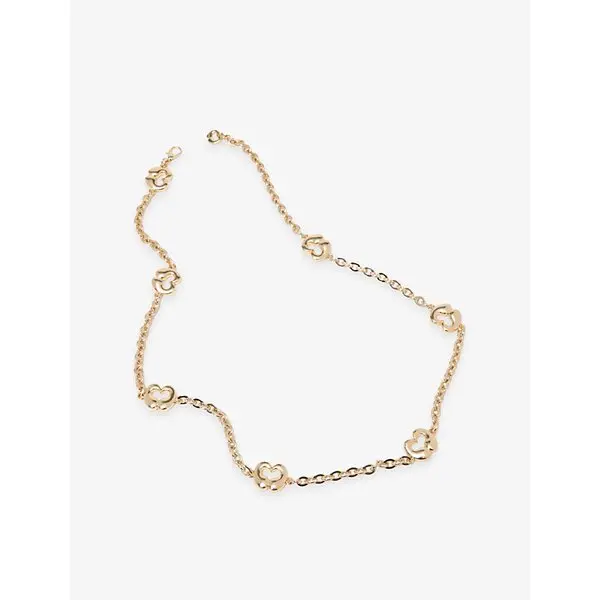 Maje Logo-detail Brass Chain Belt - Light Gold