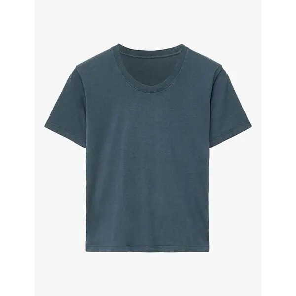 ALLSAINTS Hela Short-sleeve Cotton T-shirt - Teal Blue