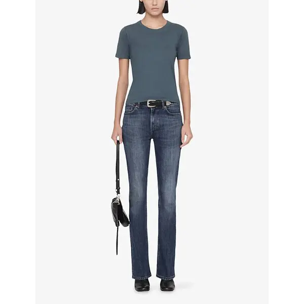 ALLSAINTS Hela Short-sleeve Cotton T-shirt - Teal Blue