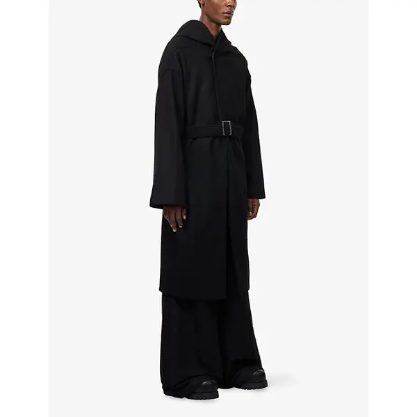 Rick Owens Tower Belted Wool Coat