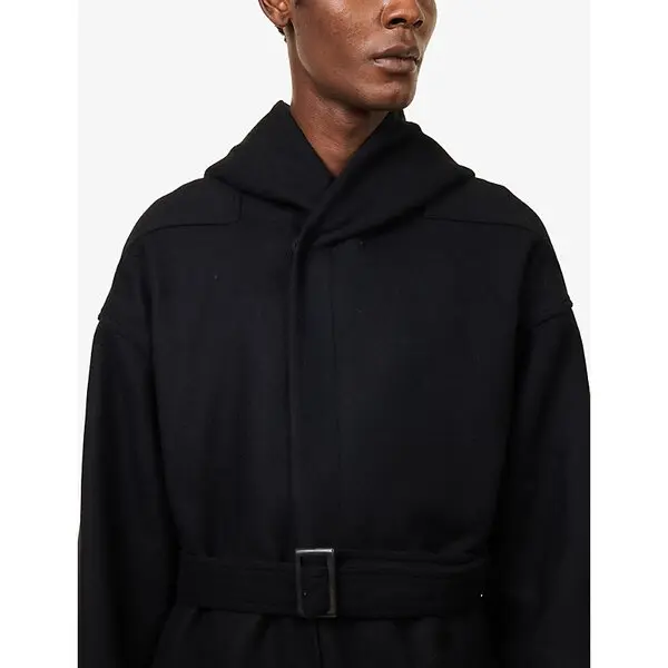 Rick Owens Tower Belted Wool Coat