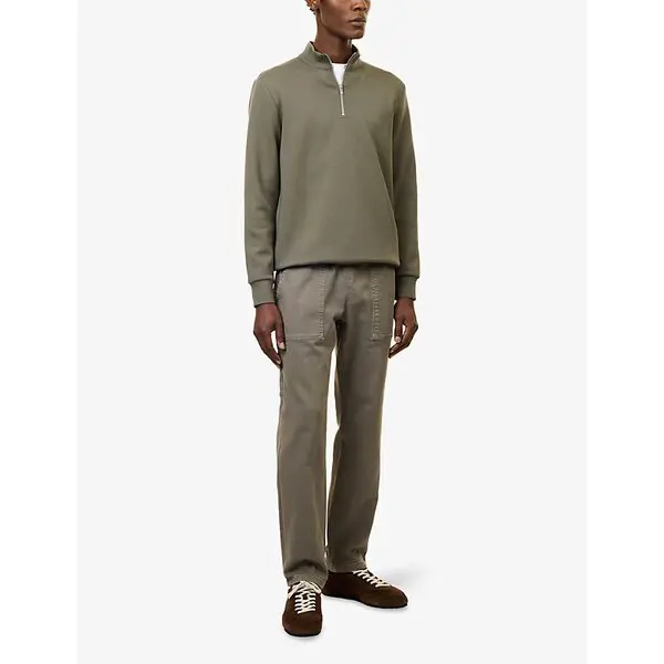 ARNE Carpenter Elasticated-waist Denim Trousers - Dark Olive
