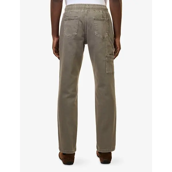 ARNE Carpenter Elasticated-waist Denim Trousers - Dark Olive