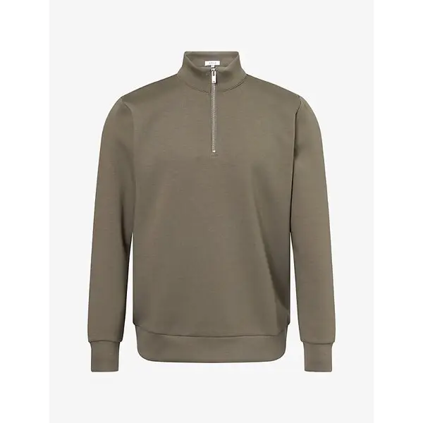 ARNE Interlock Stretch-jersey Sweatshirt - Sage