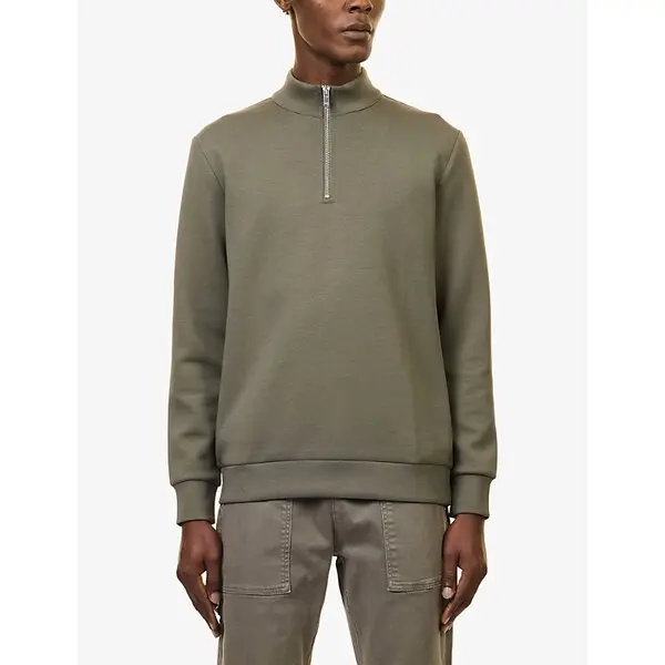 ARNE Interlock Stretch-jersey Sweatshirt - Sage