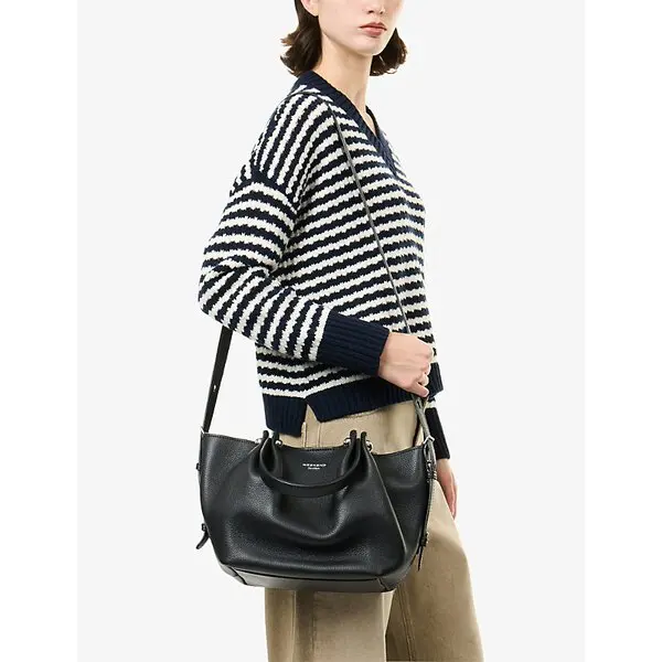 Max Mara Logo-embossed Leather Handbag