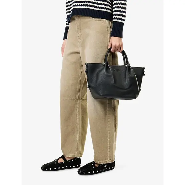 Max Mara Logo-embossed Leather Handbag