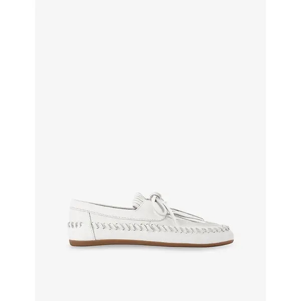 Steve Madden Samual Leather Boat Shoes - White