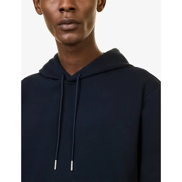 ARNE Interlock Stretch-jersey Hoody - Navy