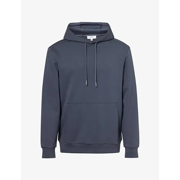 ARNE Interlock Stretch-jersey Hoody - Slate Blue