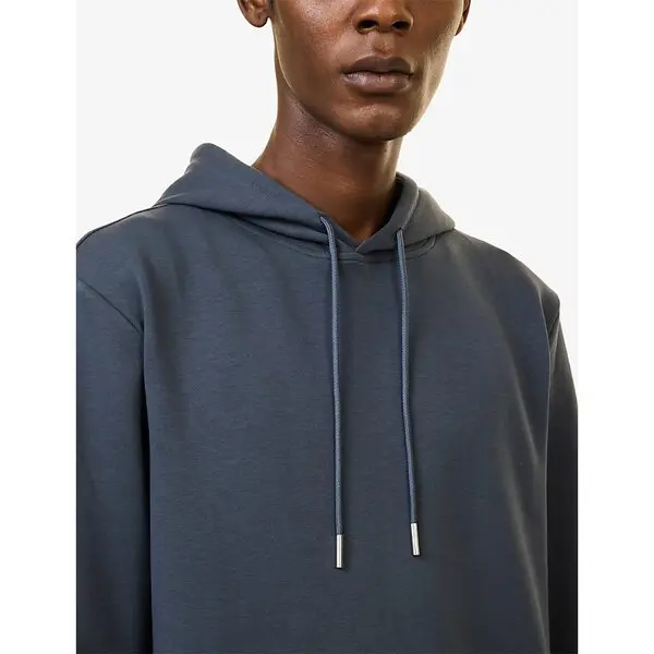 ARNE Interlock Stretch-jersey Hoody - Slate Blue