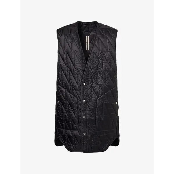 Rick Owens Larry Longline Padded Vest - Black