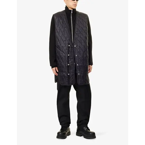 Rick Owens Larry Longline Padded Vest - Black
