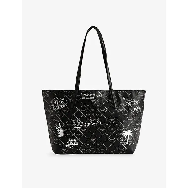 Zadig&Voltaire Z Shopper Arty Tag Coated-canvas Tote Bag - Black