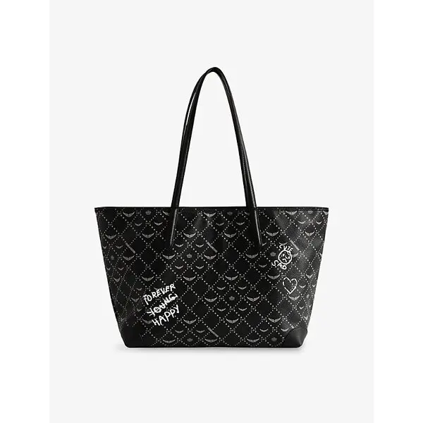 Zadig&Voltaire Z Shopper Arty Tag Coated-canvas Tote Bag - Black