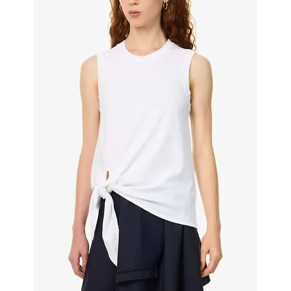 JW Anderson Tie-hem Crew-neck Cotton Top