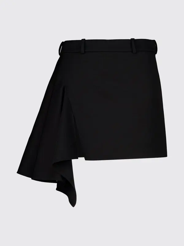 Givenchy Asymmetrical Wool Mini Pencil Skirt With Belt Loops