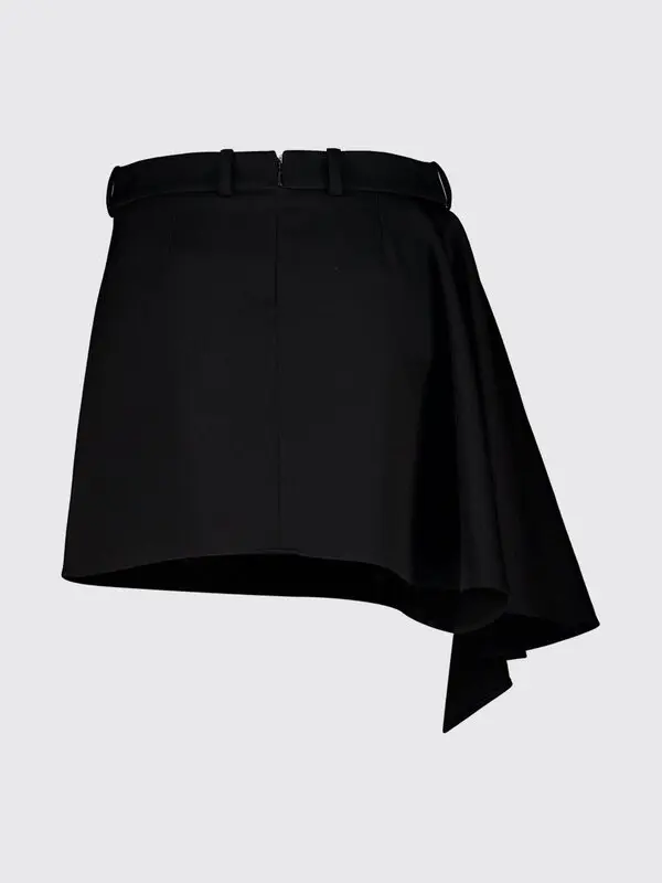 Givenchy Asymmetrical Wool Mini Pencil Skirt With Belt Loops