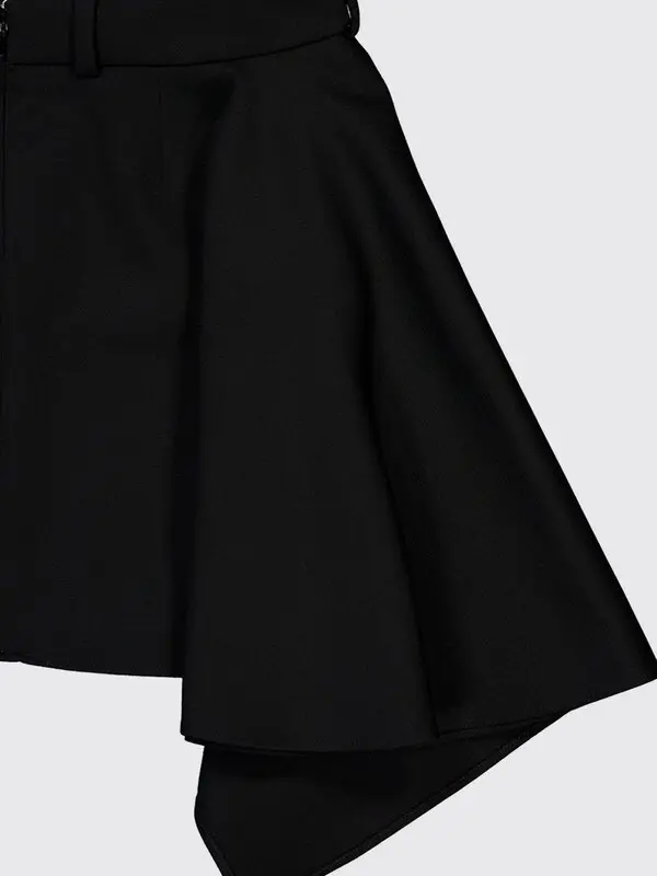 Givenchy Asymmetrical Wool Mini Pencil Skirt With Belt Loops