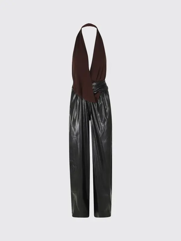 Andamane Draped Bi Jersey V-neck Jumpsuit - Brown
