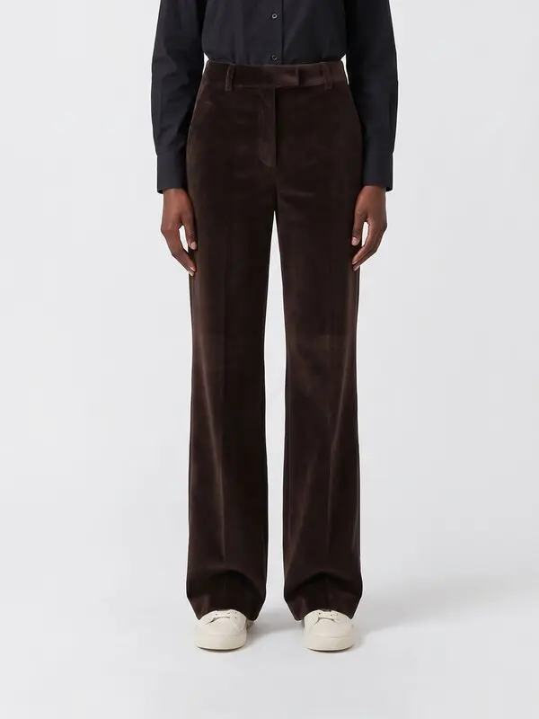 CIRCOLO 1901 High-waisted Flared Velvet Trousers