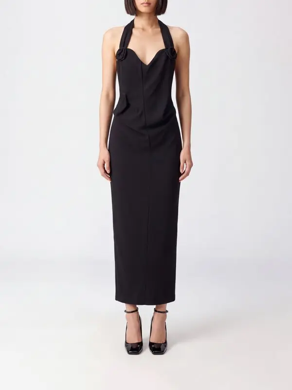 Magda Butrym Wool Blend Halterneck Midi Sheath Dress