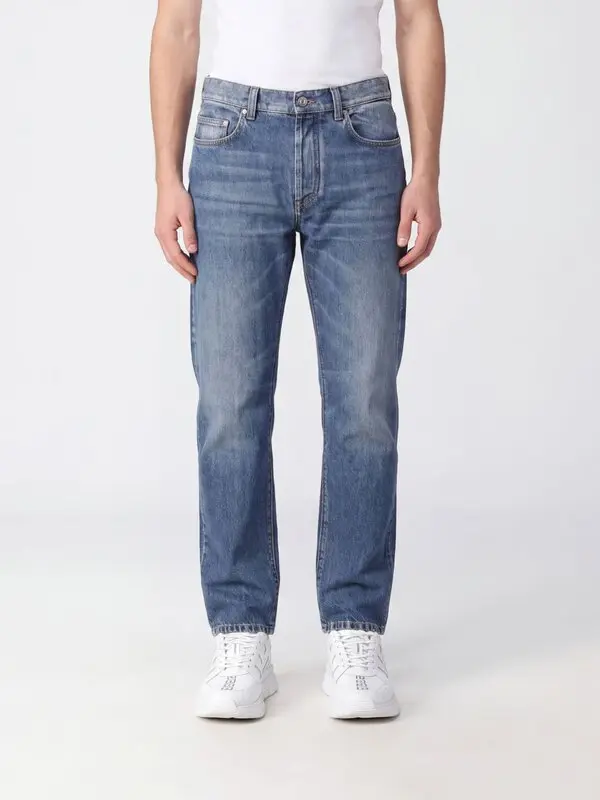 Versace Straight Fit Five-pocket Cotton Denim Jeans