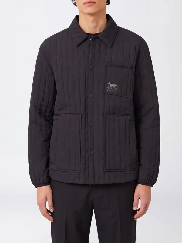 Maison Kitsuné Quilted Waterproof Nylon Shirt Jacket With Logo