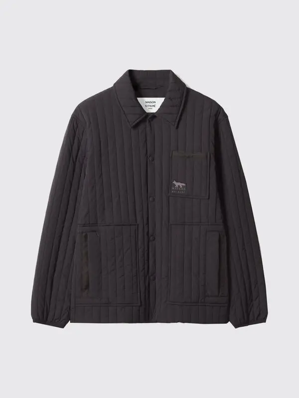 Maison Kitsuné Quilted Waterproof Nylon Shirt Jacket With Logo