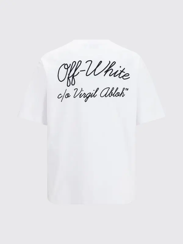Off-White Short-sleeve Cotton T-shirt With Arrow Logo Print