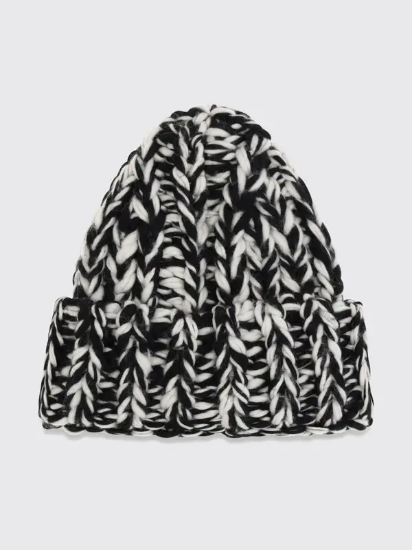 AMI Paris Bicolour Knit Wool Beanie With Cuffed Hem