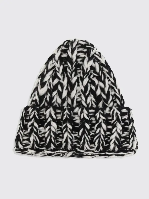 AMI Paris Bicolour Knit Wool Beanie With Cuffed Hem