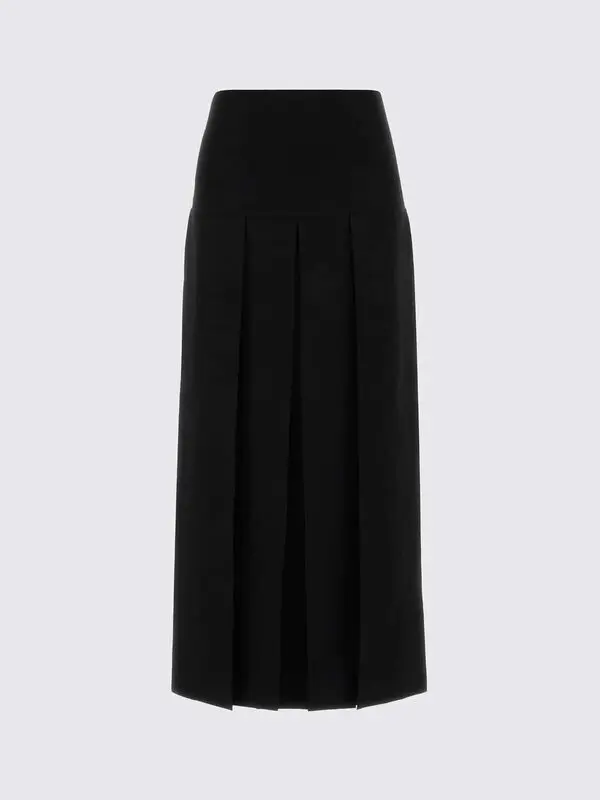 Alaïa High-waisted Pleated Knit Maxi Skirt In Viscose And Silk - Black