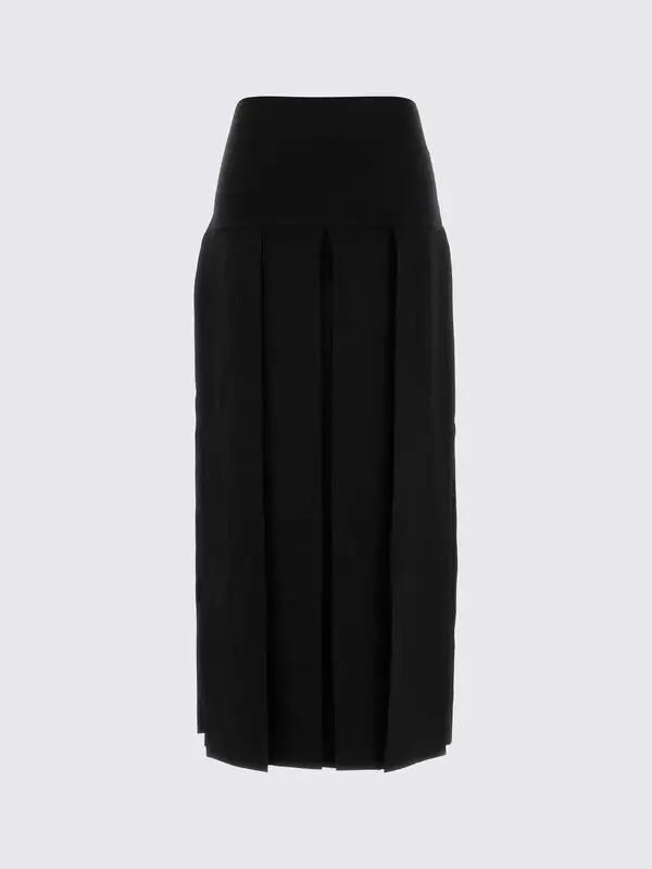 Alaïa High-waisted Pleated Knit Maxi Skirt In Viscose And Silk - Black