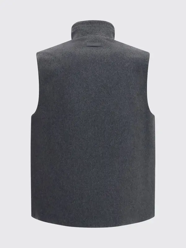 LARDINI High-neck Knitted Wool Gilet With Zip Closure