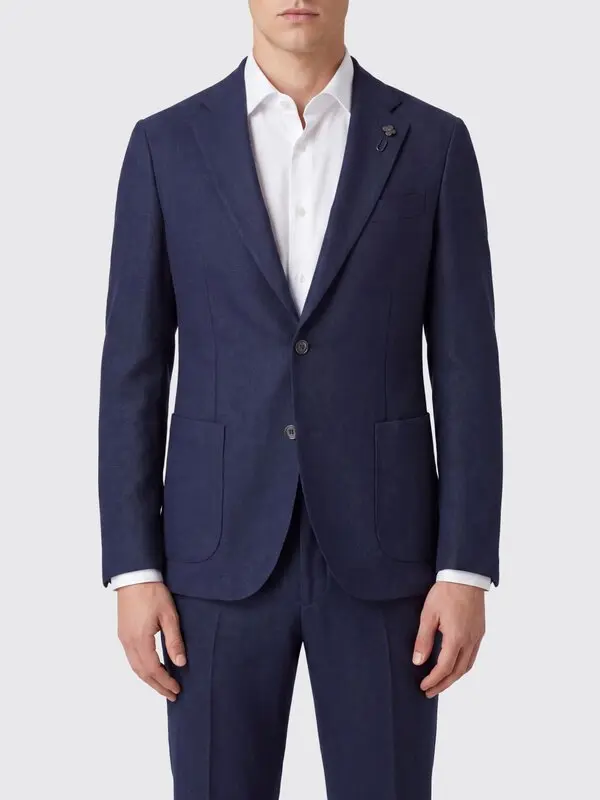LARDINI Single-breasted Merino Wool Blazer With Two-button Closure