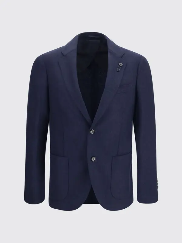 LARDINI Single-breasted Merino Wool Blazer With Two-button Closure