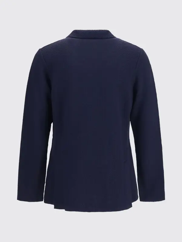 LARDINI Double-breasted Slim Fit Wool Blazer With Classic Lapels - Blue