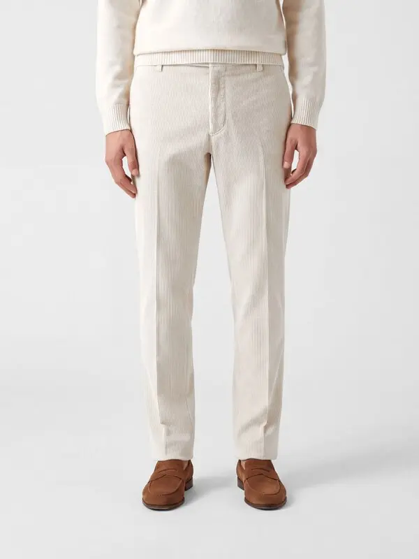 LARDINI Slim Fit Corduroy Chino Trousers