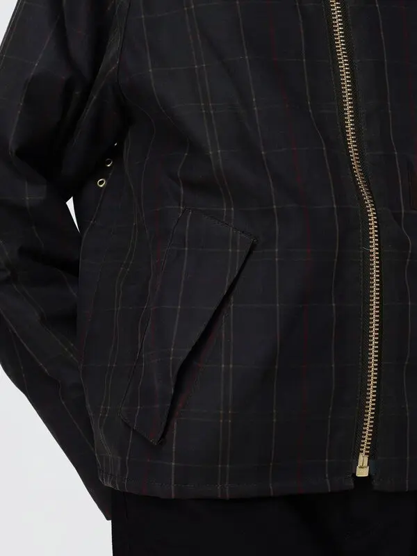 Barbour Arlene Pinstriped Waxed Cotton Shirt Jacket With Velvet Collar