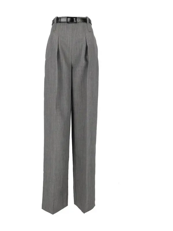 Elisabetta Franchi High-waisted Virgin Wool Palazzo Trousers