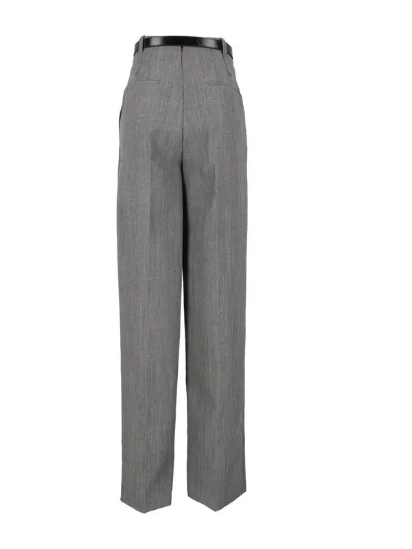 Elisabetta Franchi High-waisted Virgin Wool Palazzo Trousers