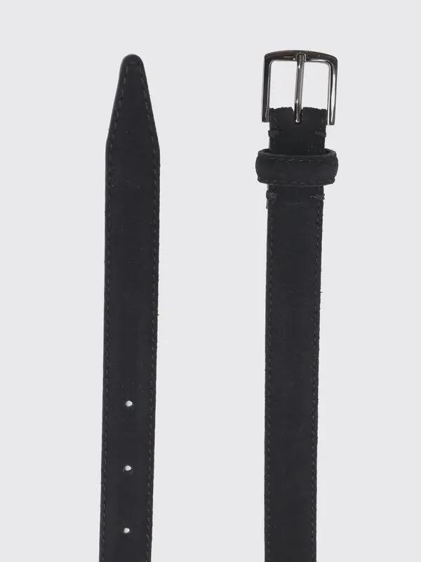 Max Mara Suede Leather Belt With Pin Buckle - Black